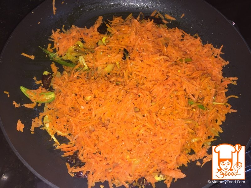 Grated Carrot Fry - Step By Step Recipe In Pictures | MommyFood.Com