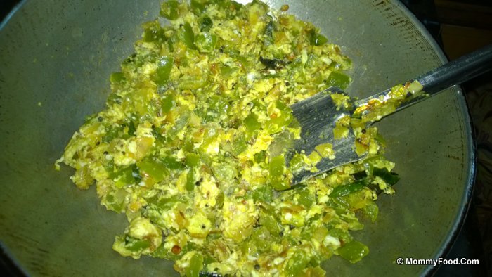Egg Capsicum Curry - Step By Step Recipe In Pictures | MommyFood.Com